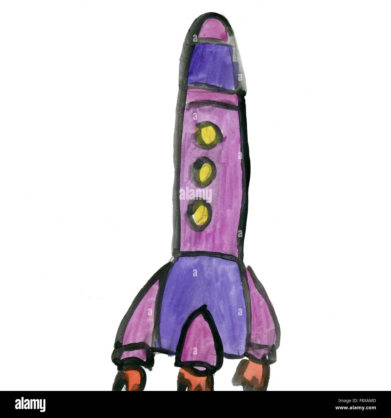 Blue Rocket isolated on white background Stock Photo - Alamy