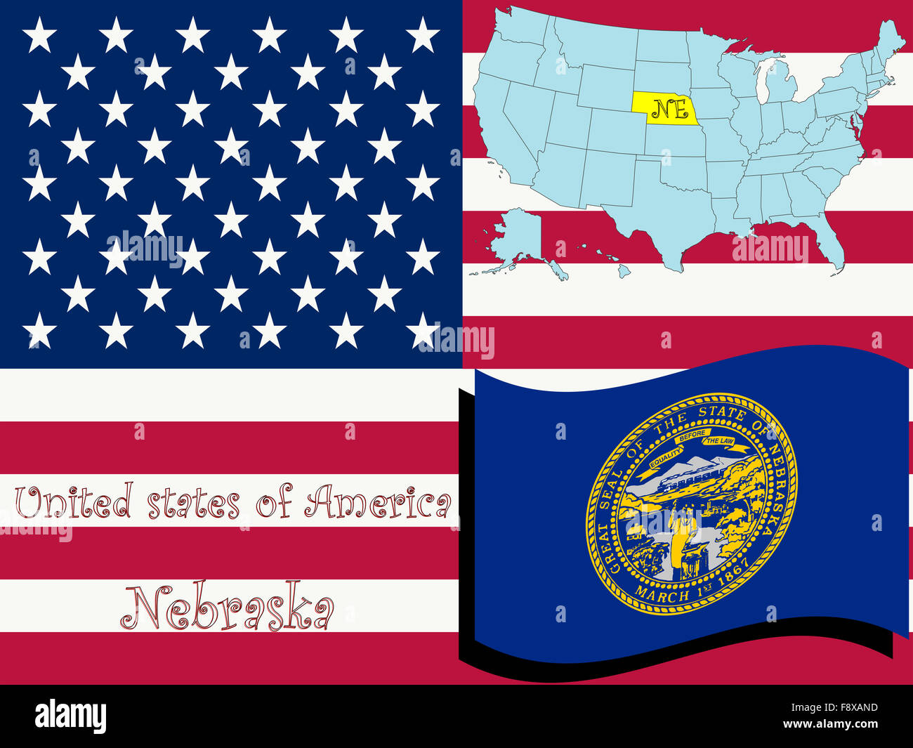nebraska state illustration Stock Photo - Alamy