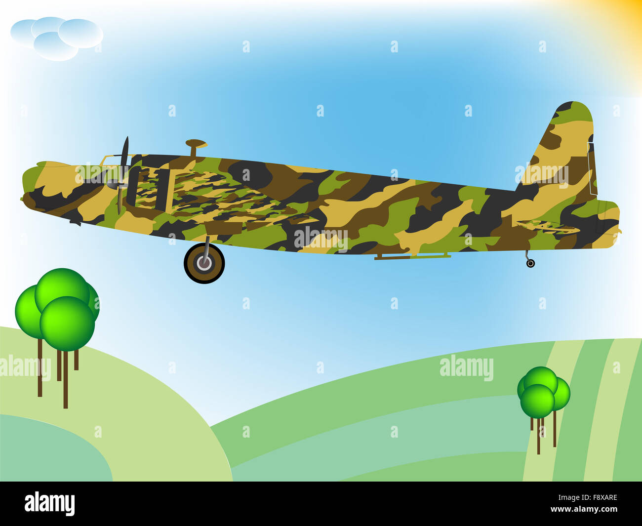Cartoon military airplane hi-res stock photography and images - Alamy