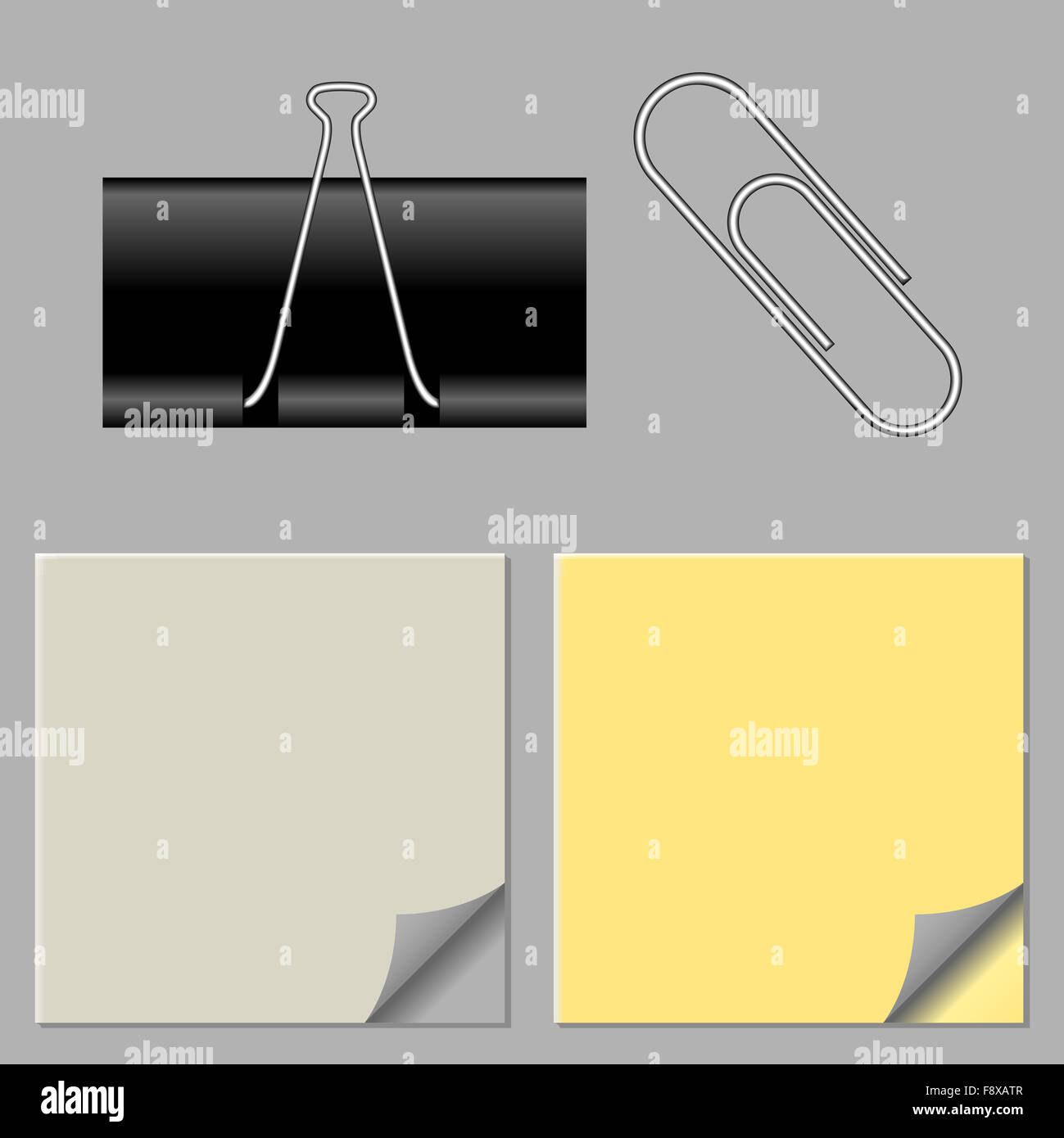 paper notes and clips Stock Photo - Alamy