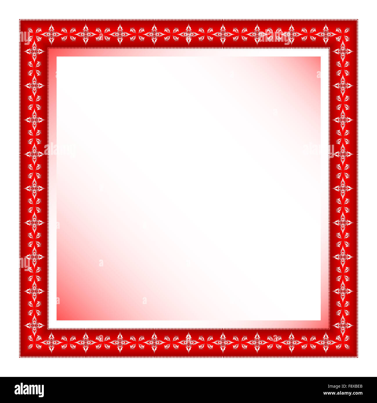 red frame with floral ornament Stock Photo - Alamy