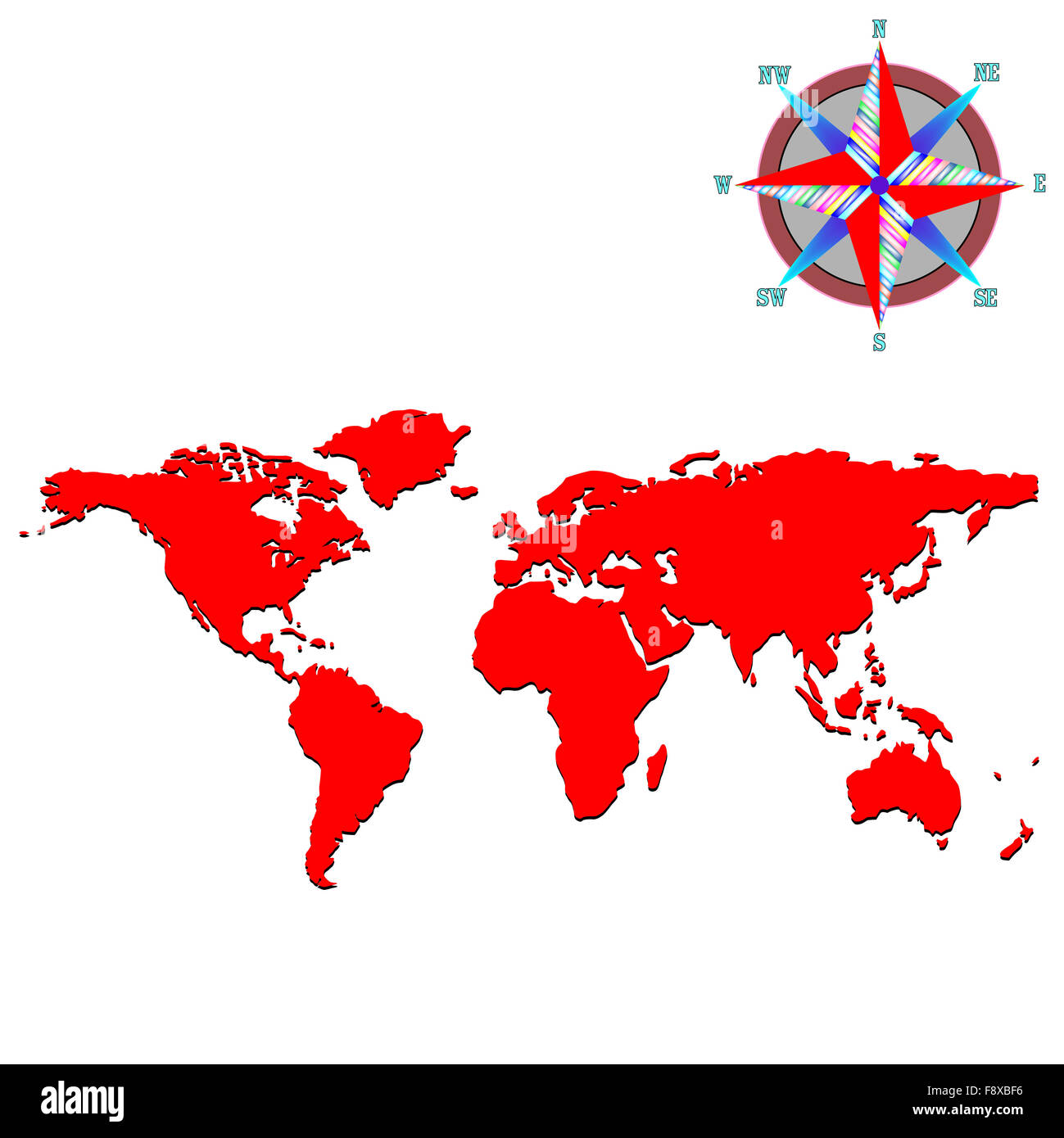 Red world map hi-res stock photography and images - Alamy