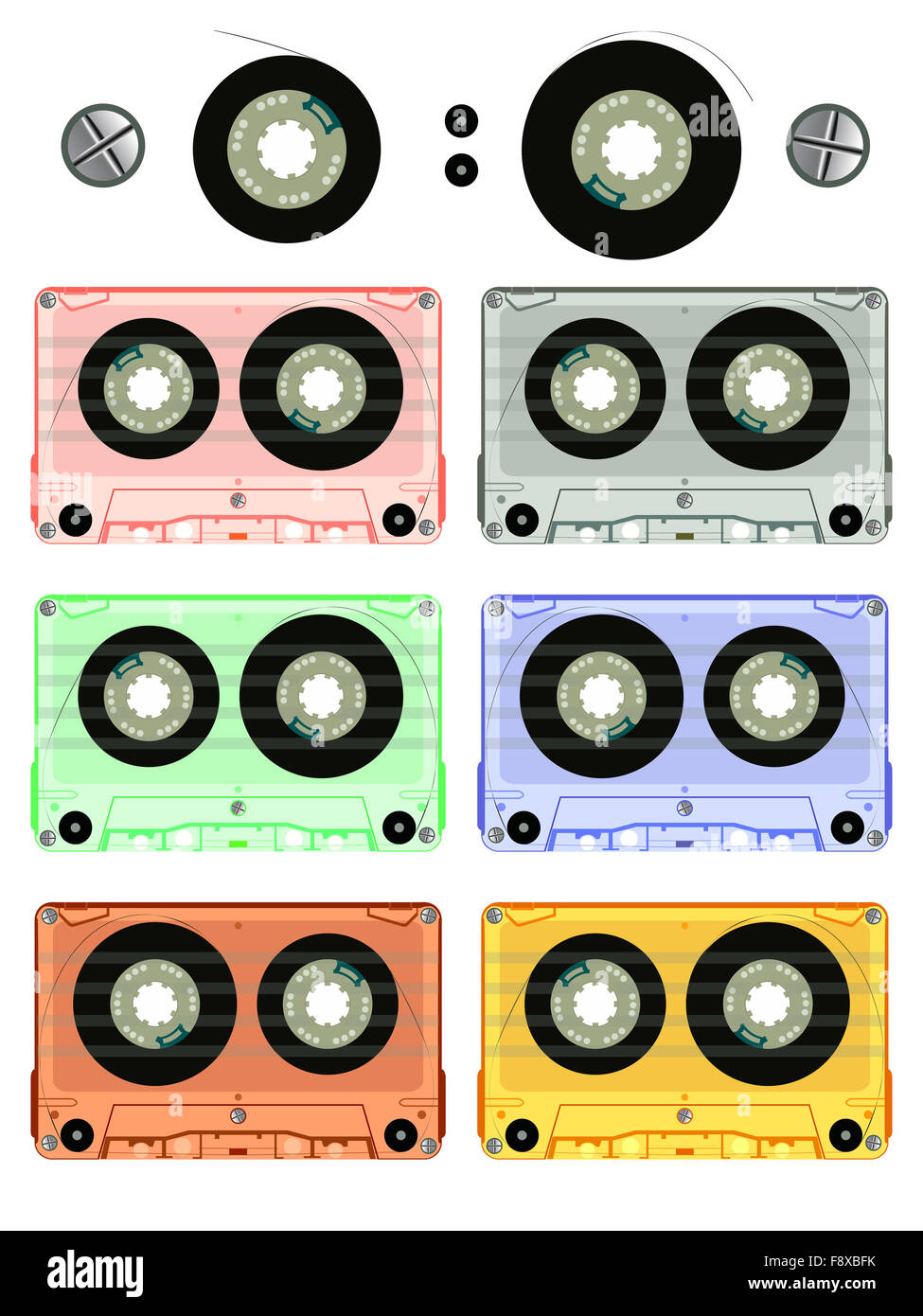 retro audio cassette set Stock Photo - Alamy