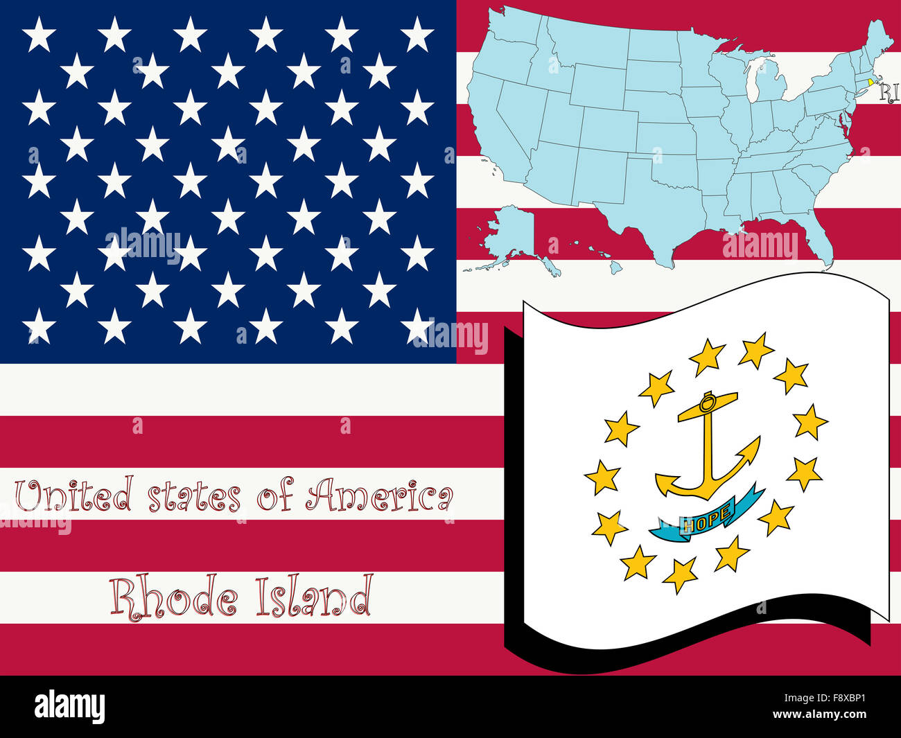 Political map of rhode island hi-res stock photography and images - Alamy