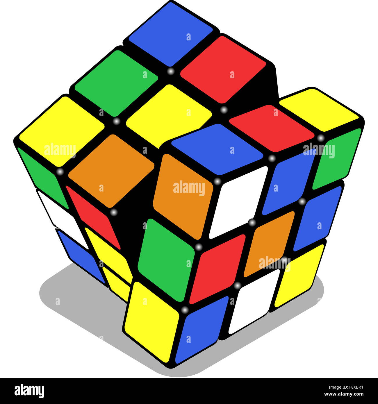 rubik cube isolated on white Stock Photo - Alamy