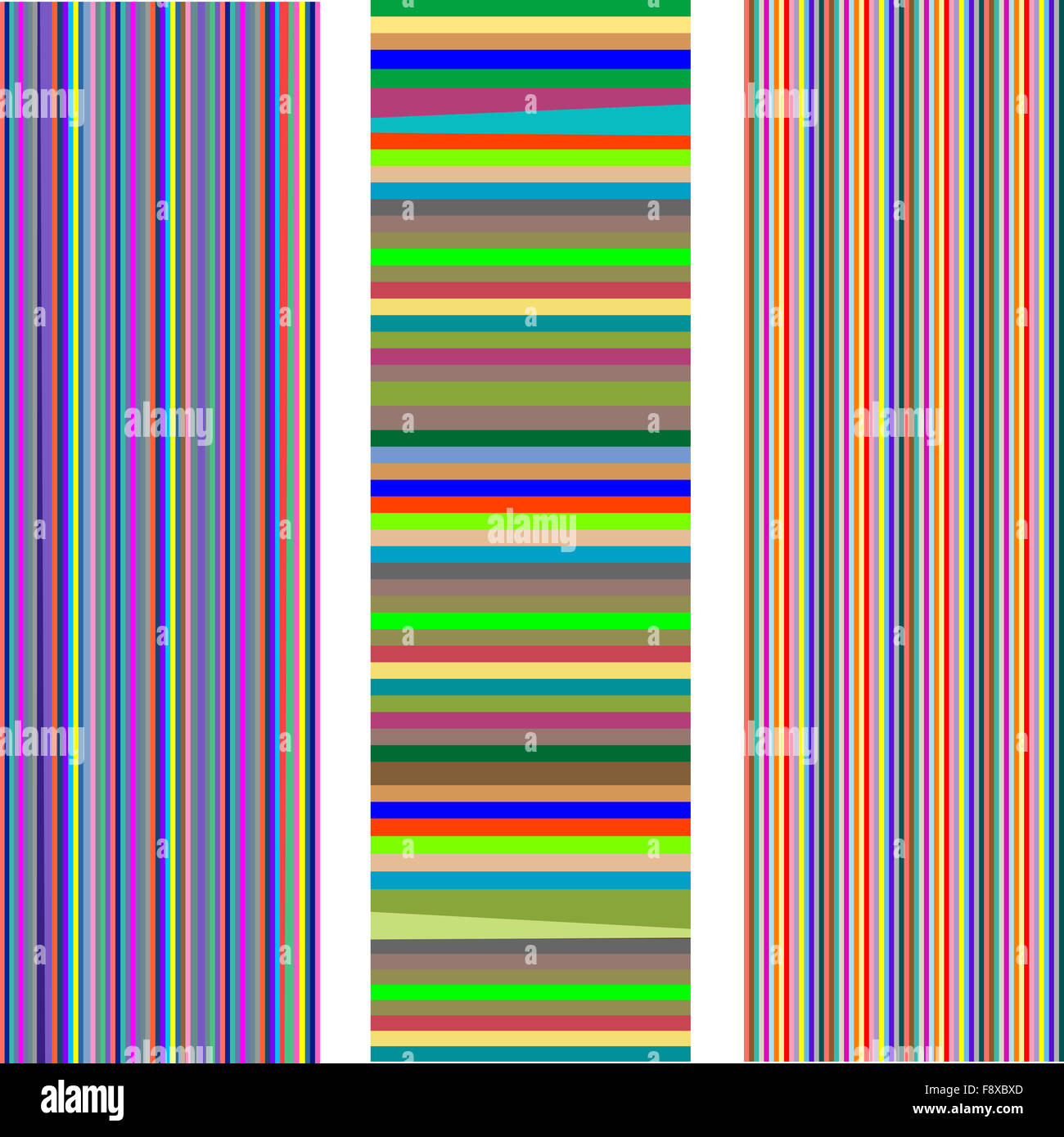 set of 3 diferent stripes isolated on white background Stock Photo - Alamy