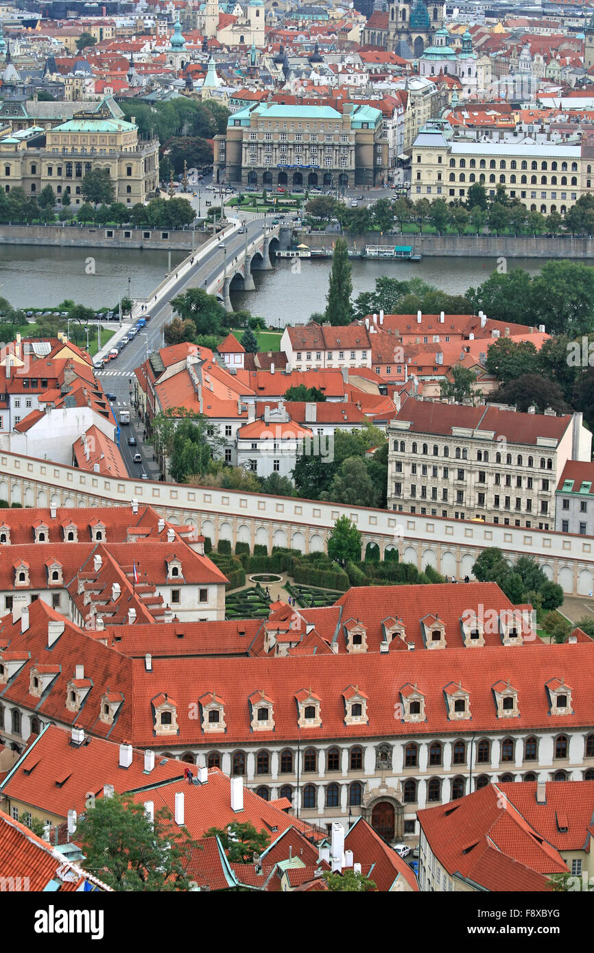 The aerial view of Prague Stock Photo - Alamy