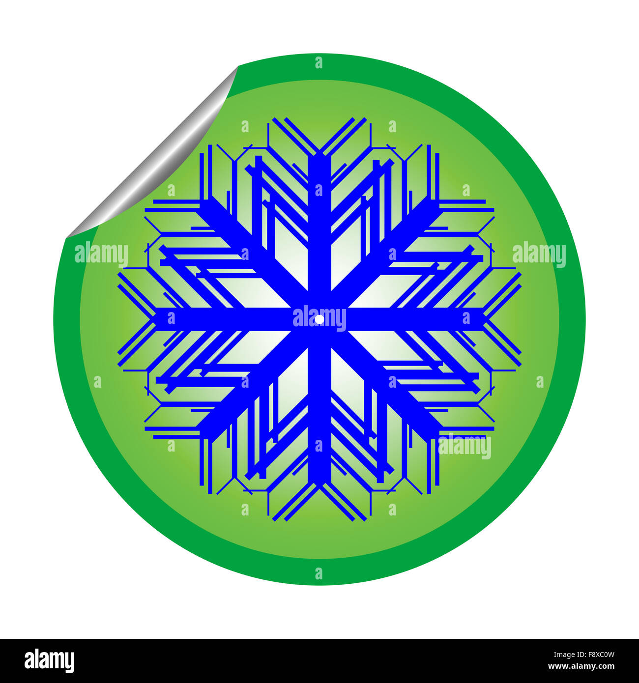 snow flake sticker isolated on white background 2 Stock Photo - Alamy