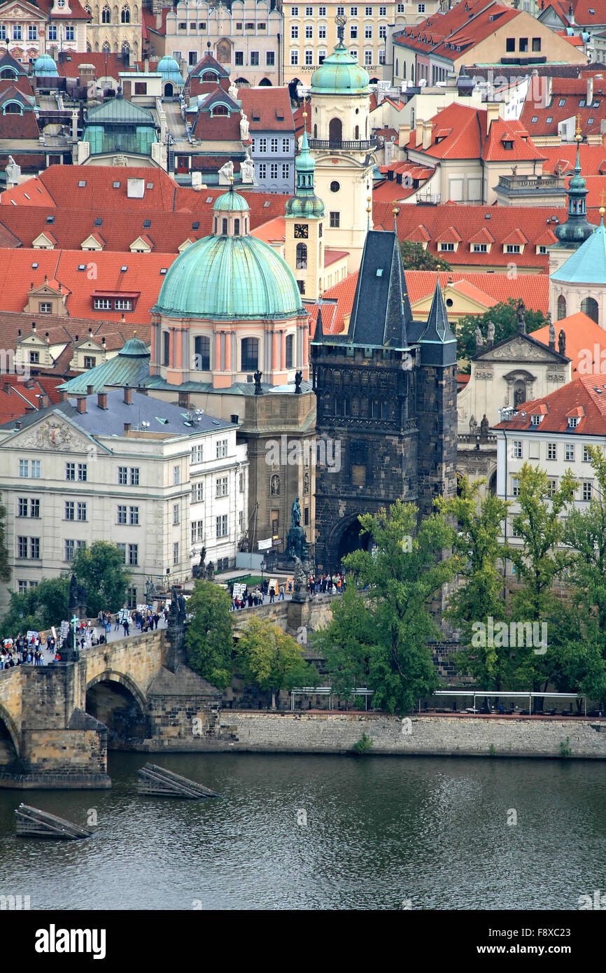 The aerial view of Prague Stock Photo - Alamy
