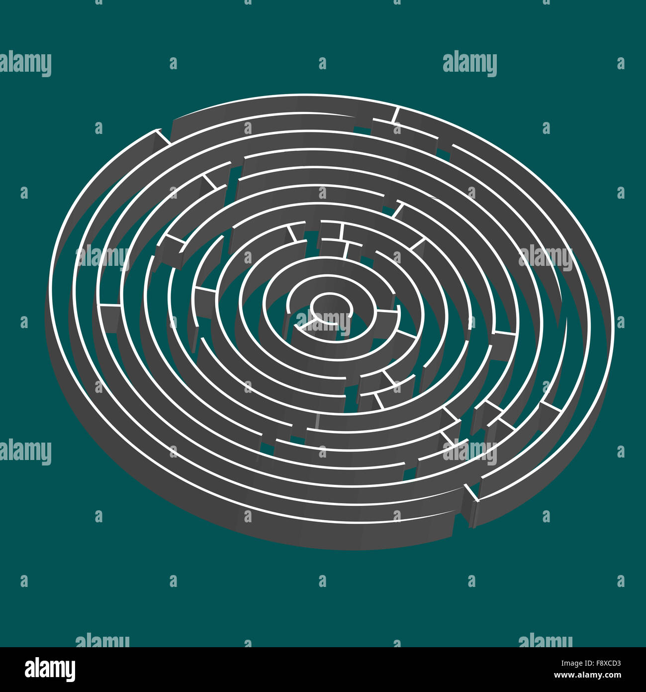 tridimensional round maze Stock Photo - Alamy