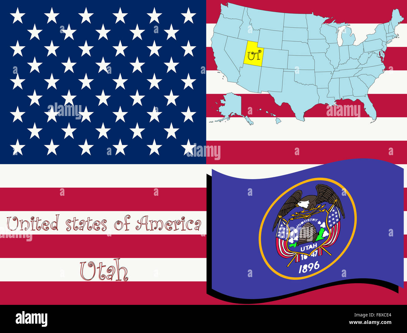utah state illustration Stock Photo - Alamy