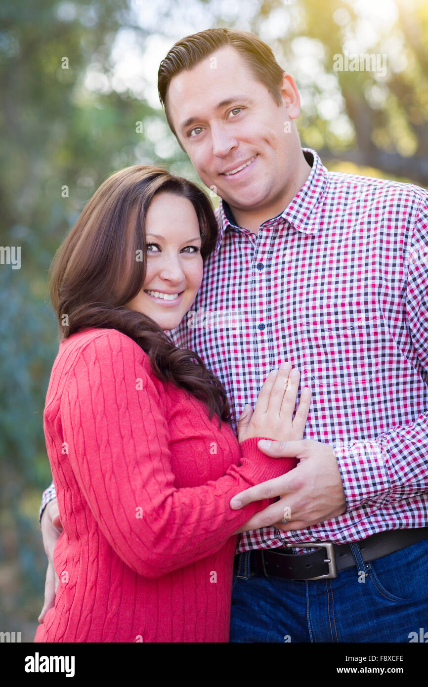 Attractive Happy Caucasian Couple Portrait Outdoors Stock Photo - Alamy