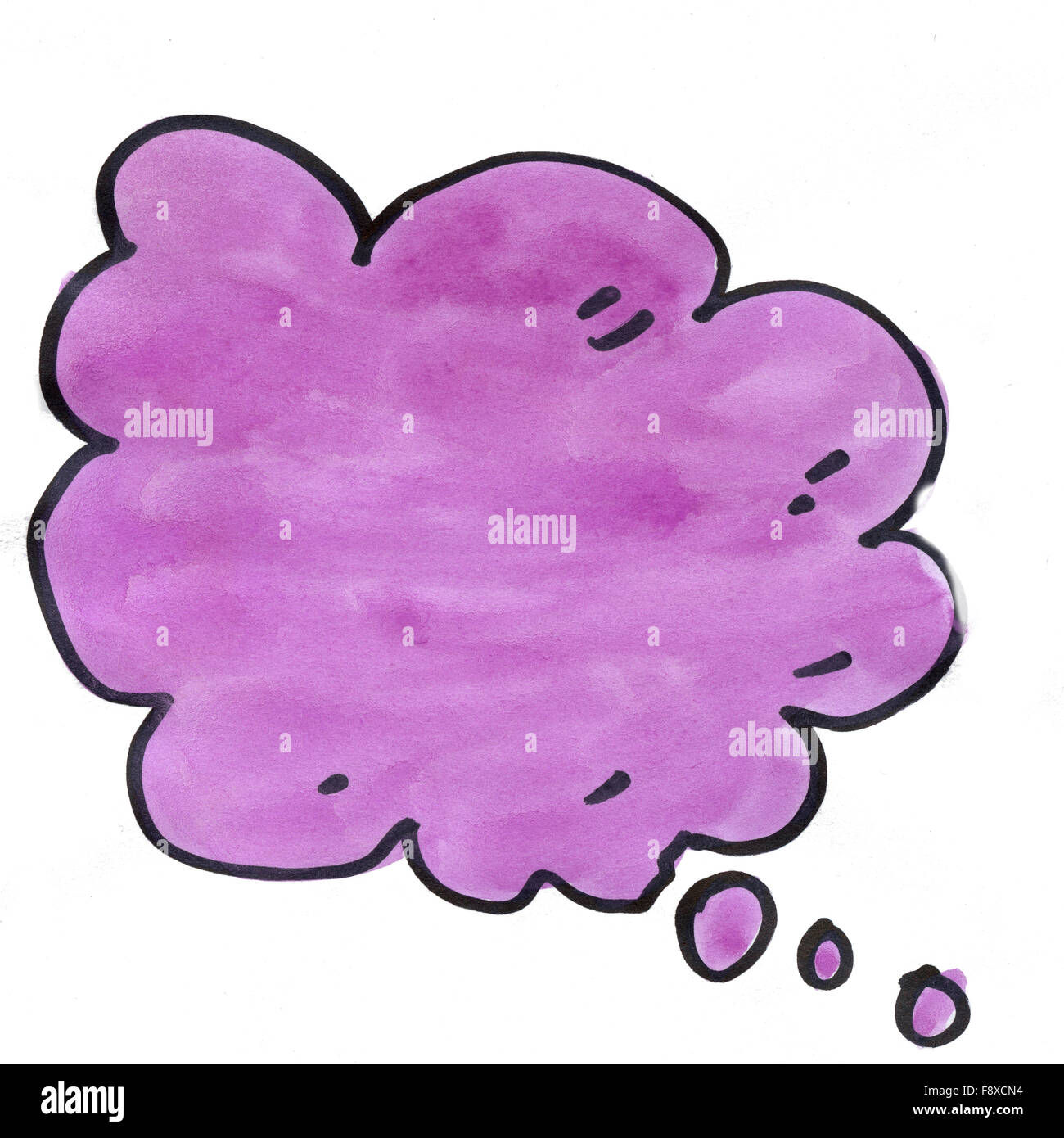 purple cloud of thoughts isolated on white background Stock Photo - Alamy