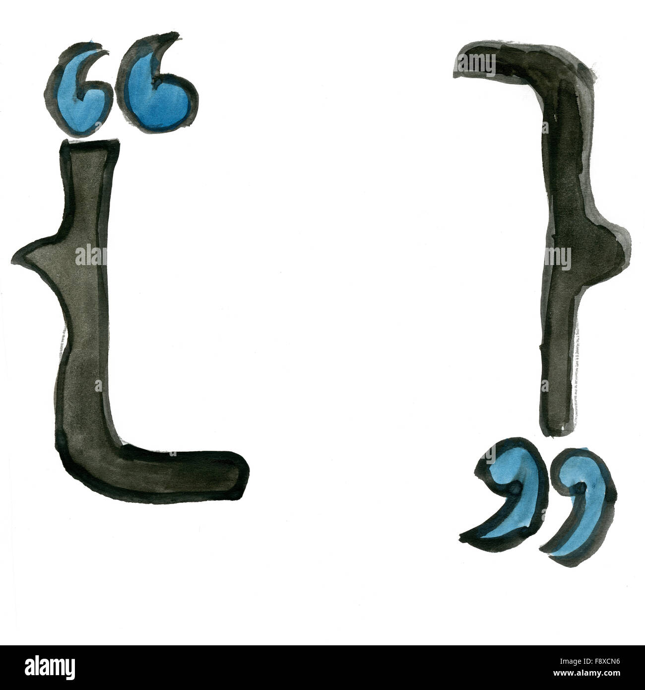 Quotes sign on white Cut Out Stock Images & Pictures - Alamy