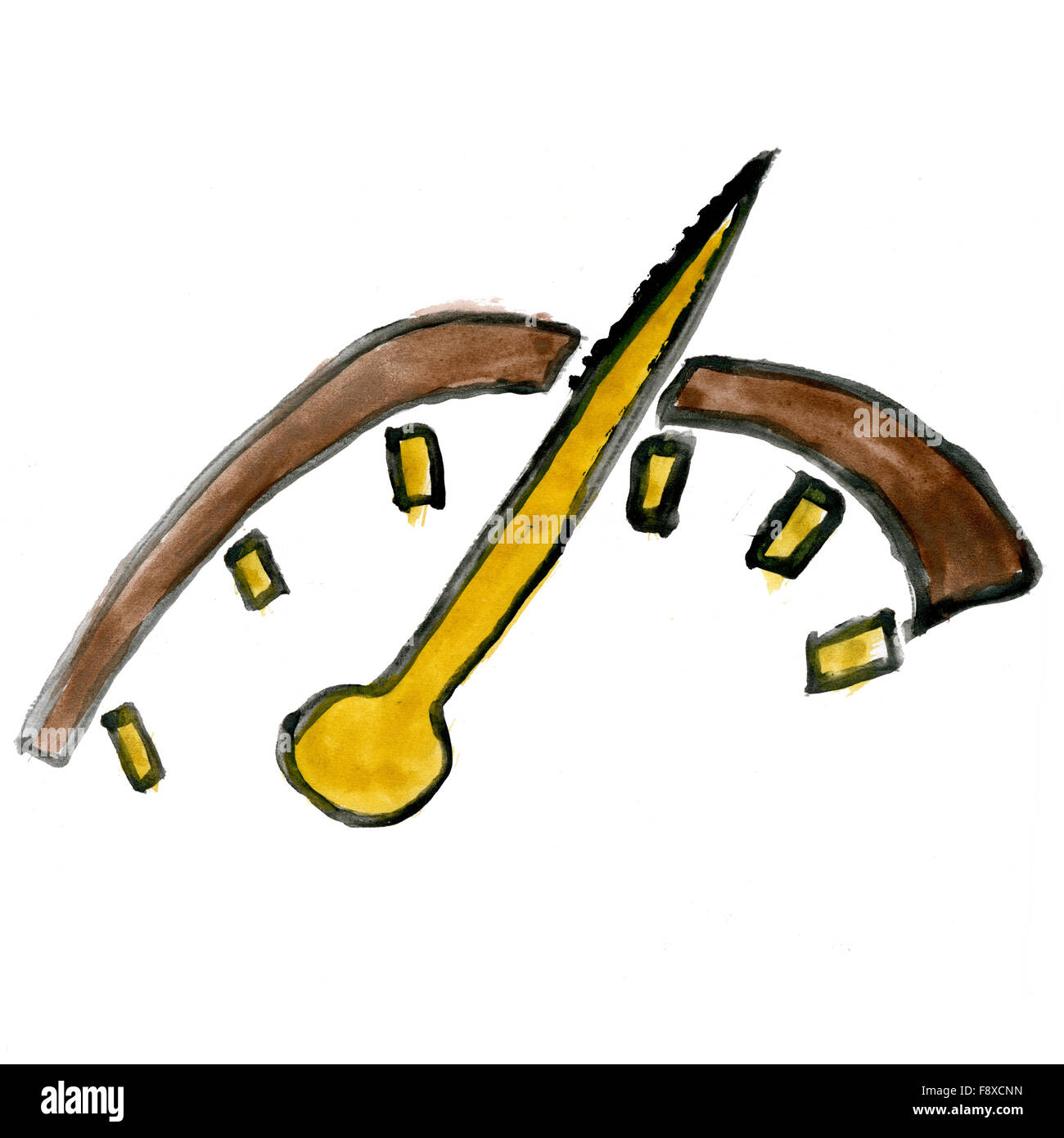 Illustration black speedometer on Cut Out Stock Images & Pictures - Alamy