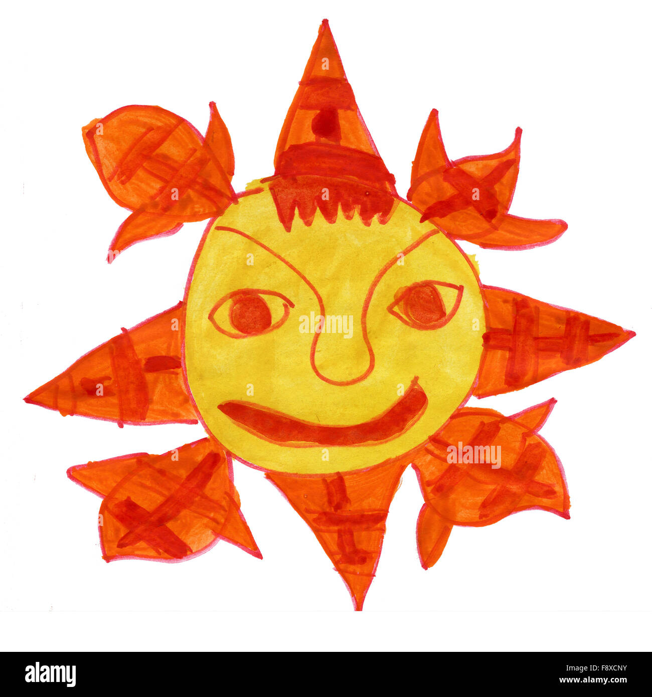 Sun isolated on white background Stock Photo - Alamy