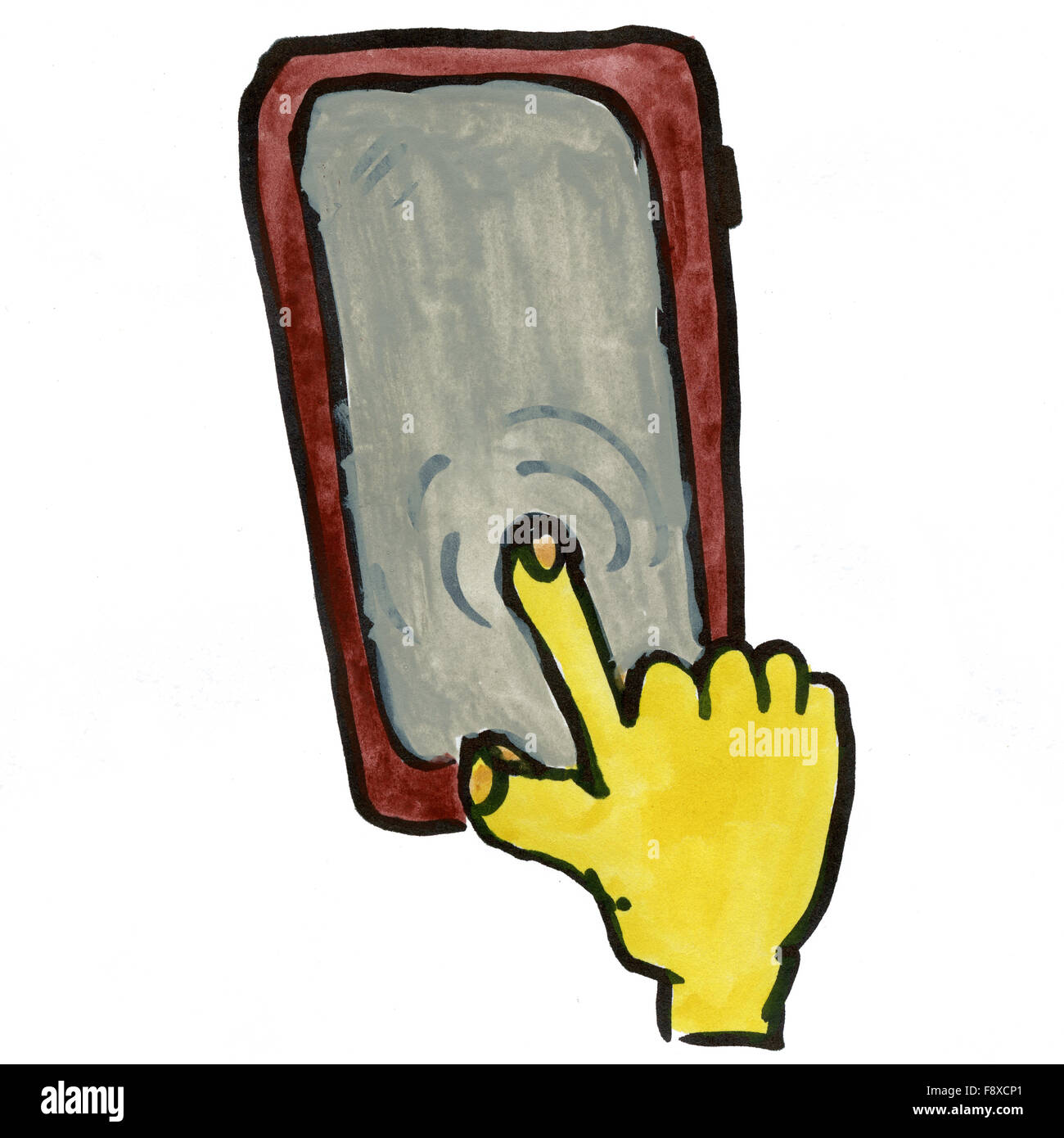 tablet screen sensor isolated on a white background Stock Photo - Alamy