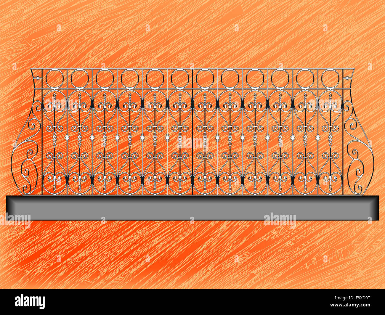 forged iron balcony Stock Photo - Alamy