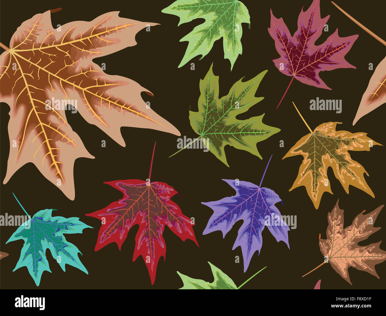 dry leaves seamless pattern Stock Photo - Alamy