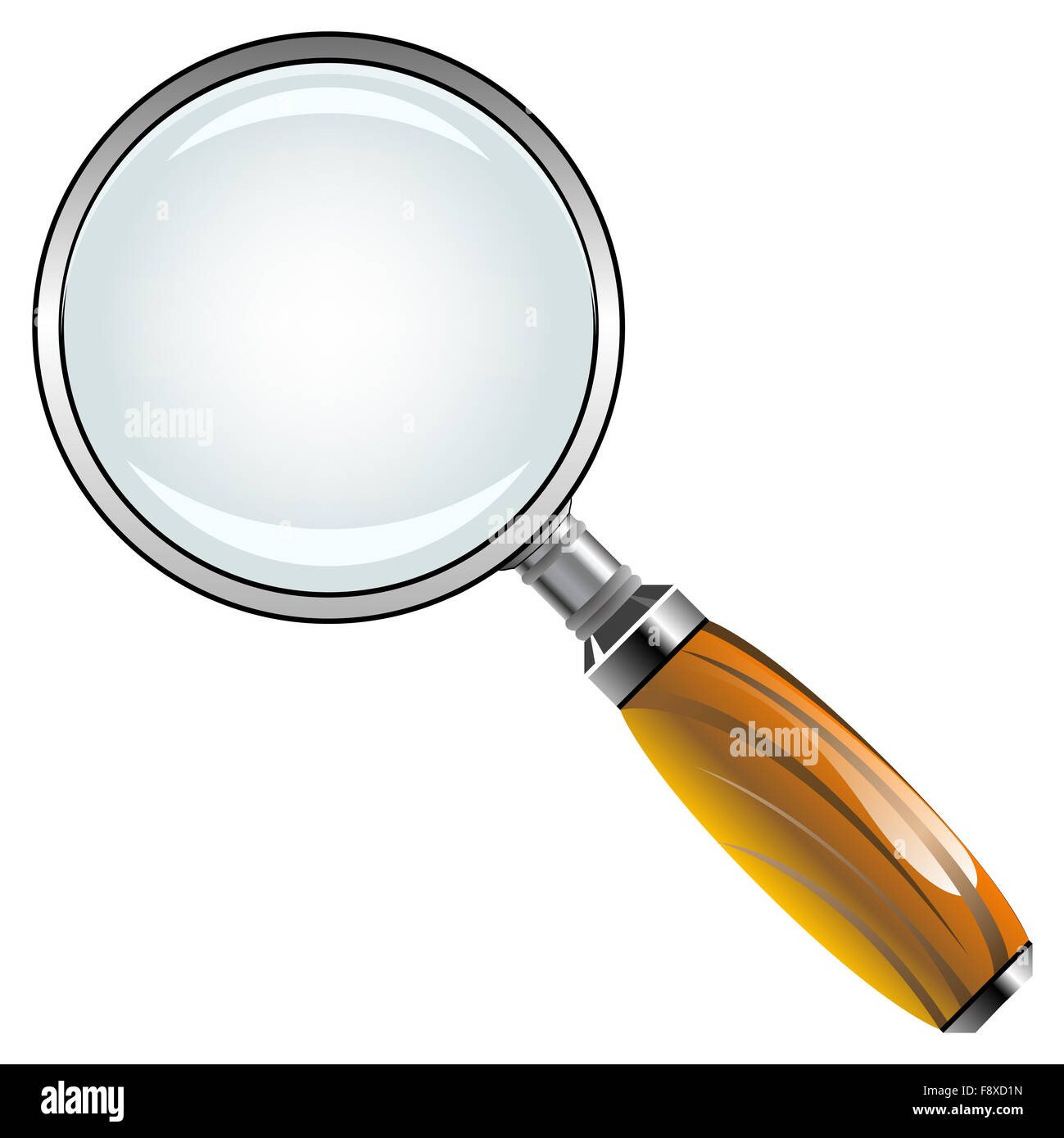magnifying glass with wooden handle Stock Photo - Alamy