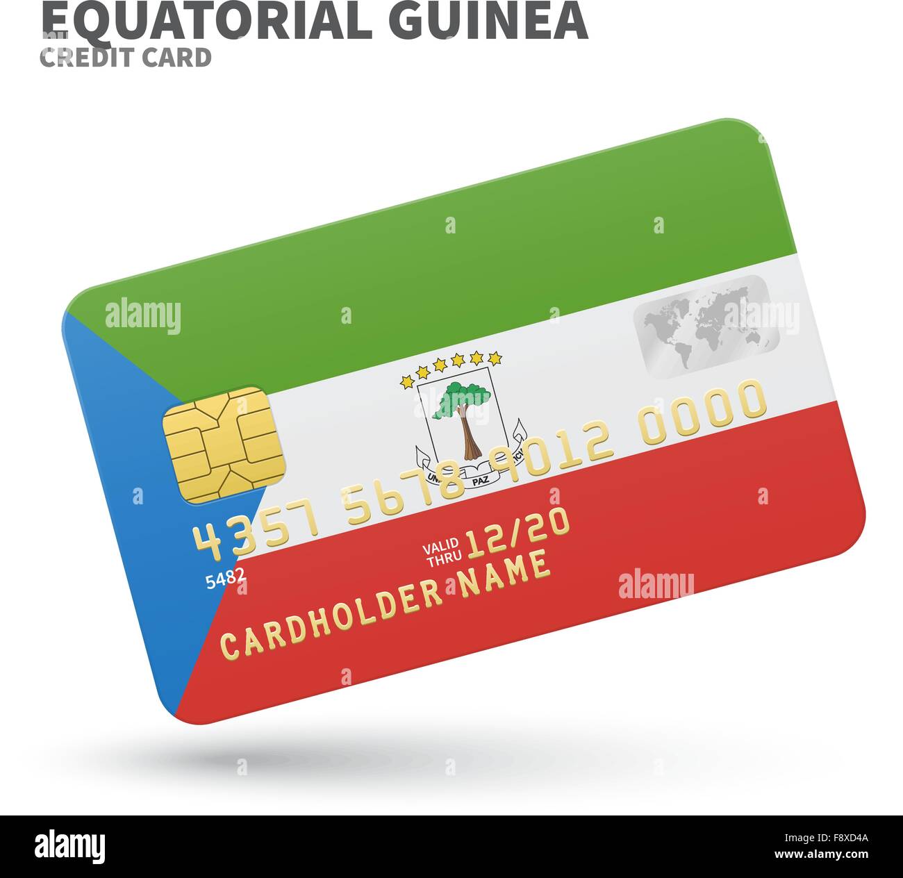 Credit card with Equatorial Guinea flag background for bank ...