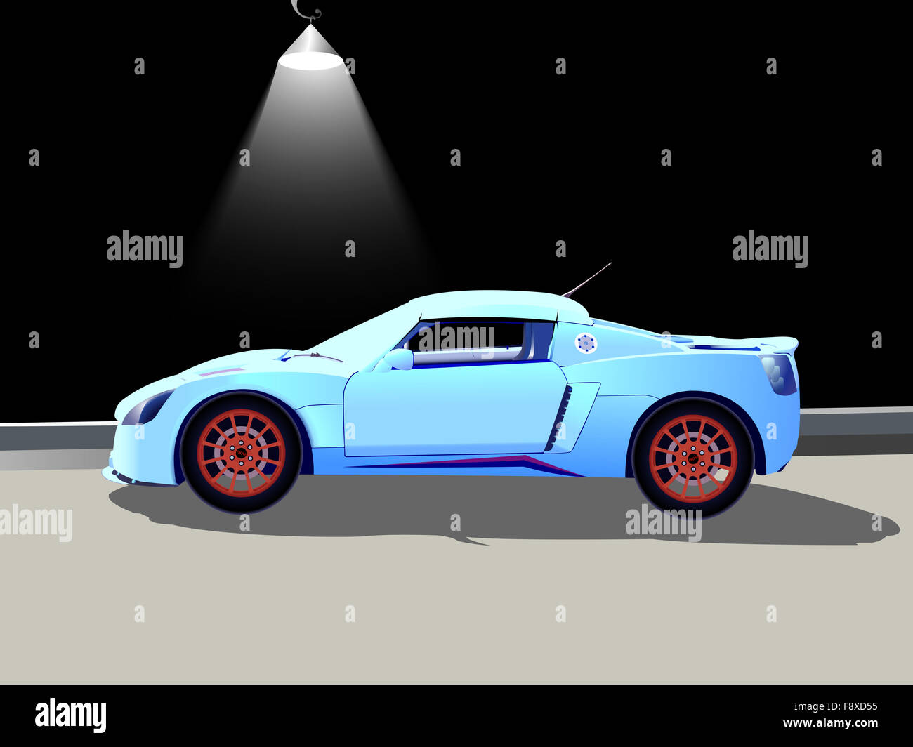 sport car and street lamp Stock Photo - Alamy