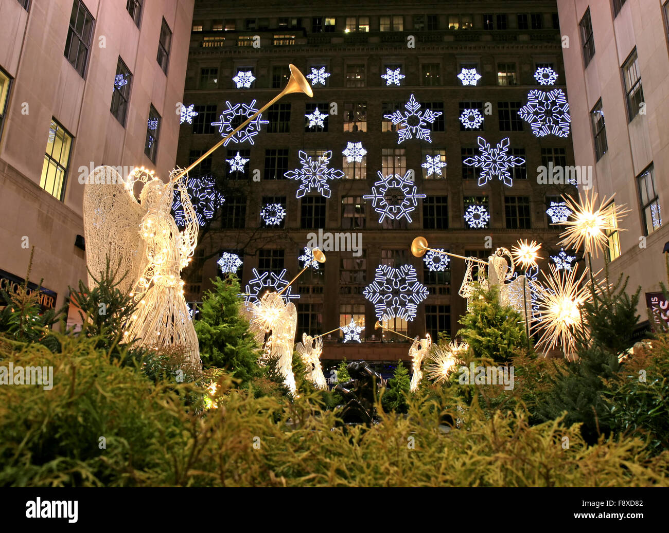 The Christmas decorations in The Rockefeller Center Stock Photo - Alamy