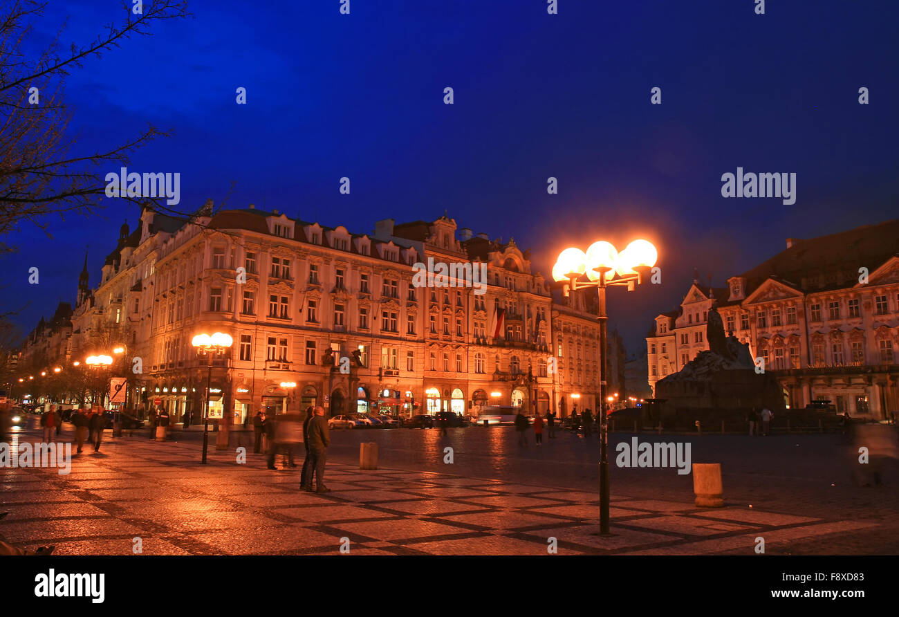 The Old Town Square at night Stock Photo - Alamy