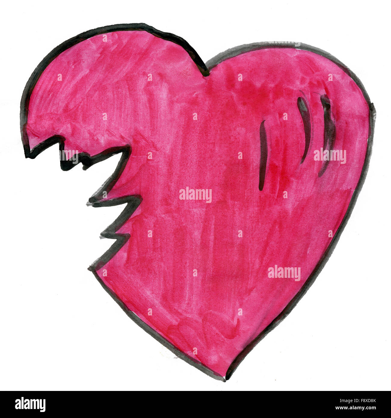 torn heart isolated on white background Stock Photo - Alamy