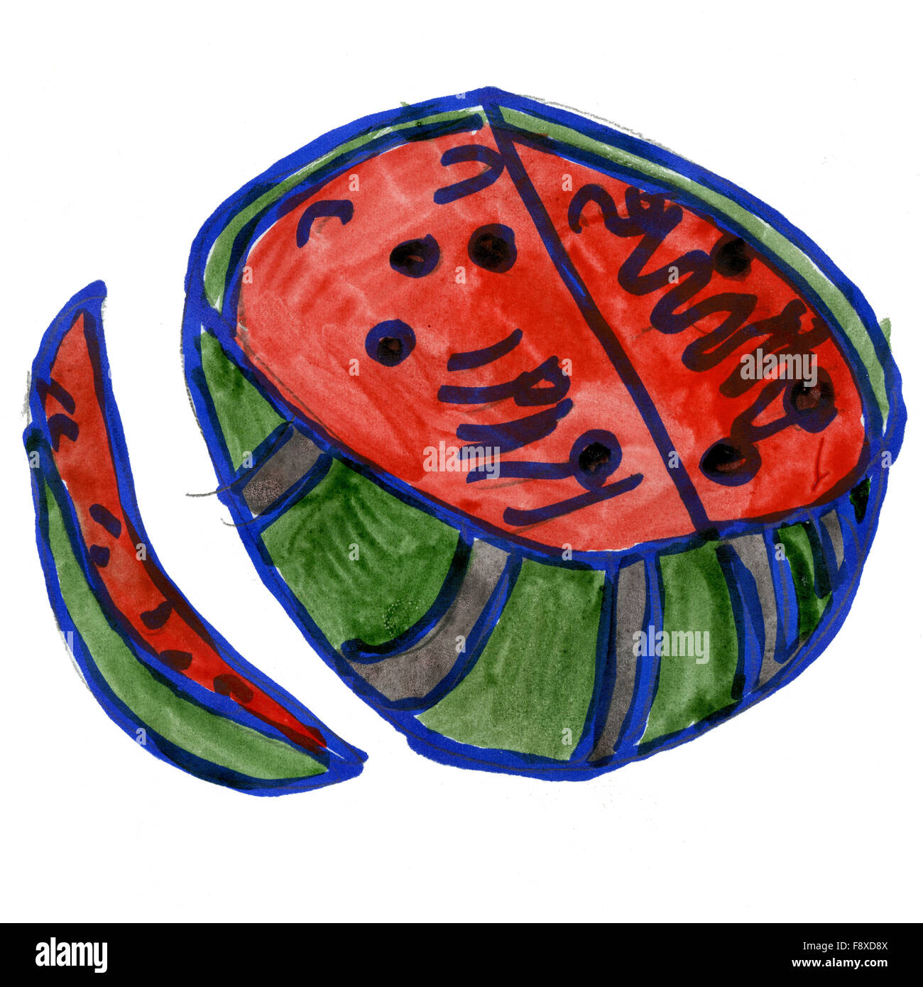 Cartoon watermelon fruit Cut Out Stock Images & Pictures - Alamy