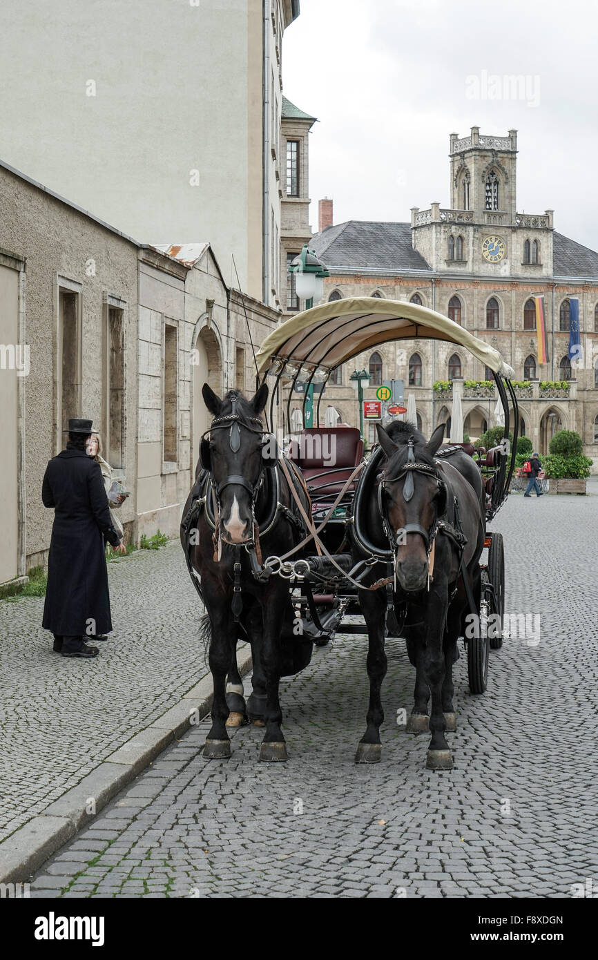 Horses and carriage in Weimar Stock Photo - Alamy