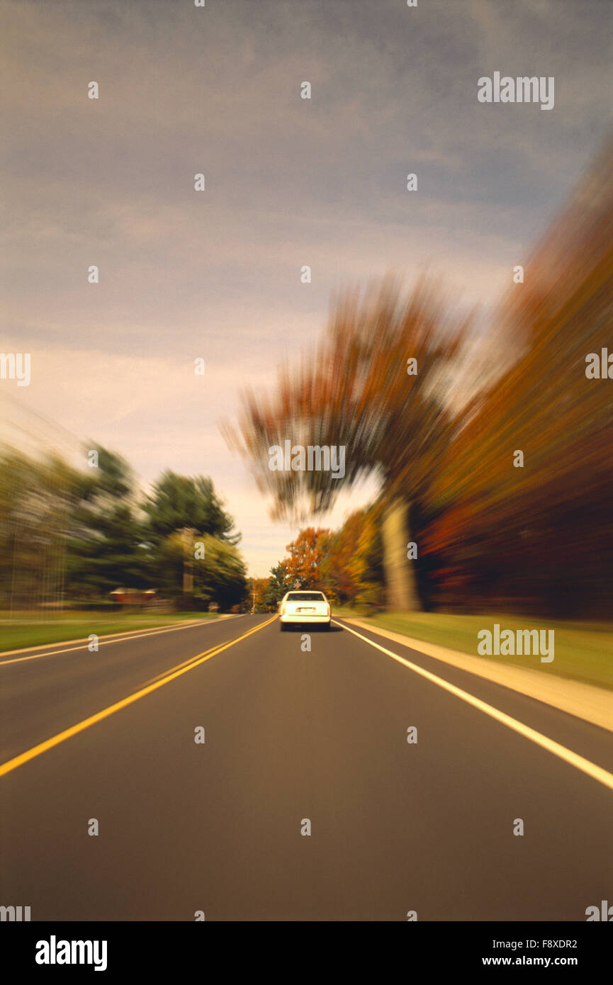 Automobile Driving Down Scenic Country Road Stock Photo - Alamy