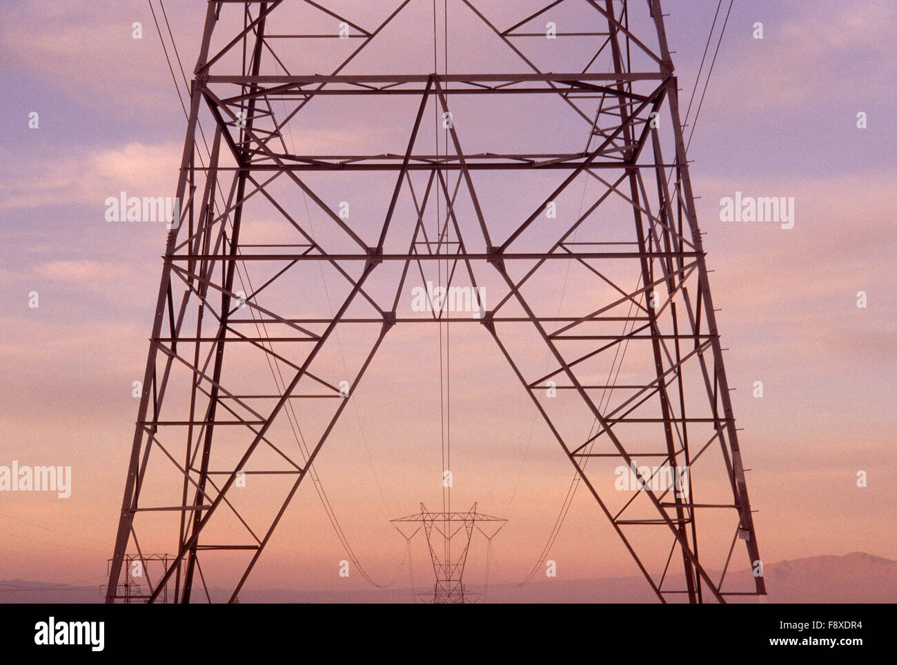 Electric Powerlines and Towers Stock Photo - Alamy