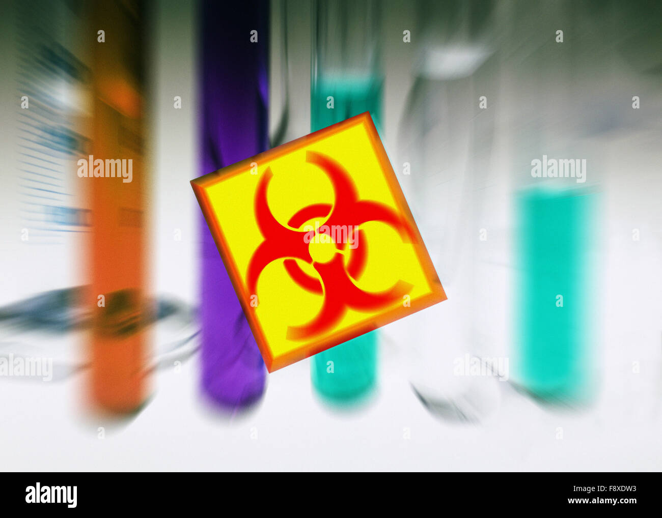 Test Tubes and Biohazard Symbol Stock Photo - Alamy