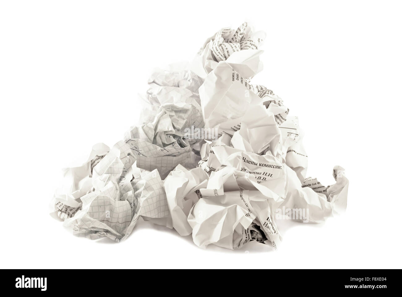 The heap of papers crumpled Stock Photo - Alamy