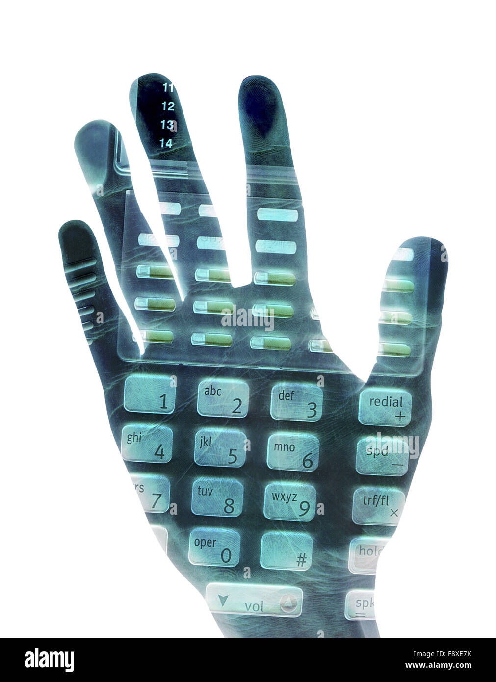 Hand with Keypad Inside Stock Photo - Alamy