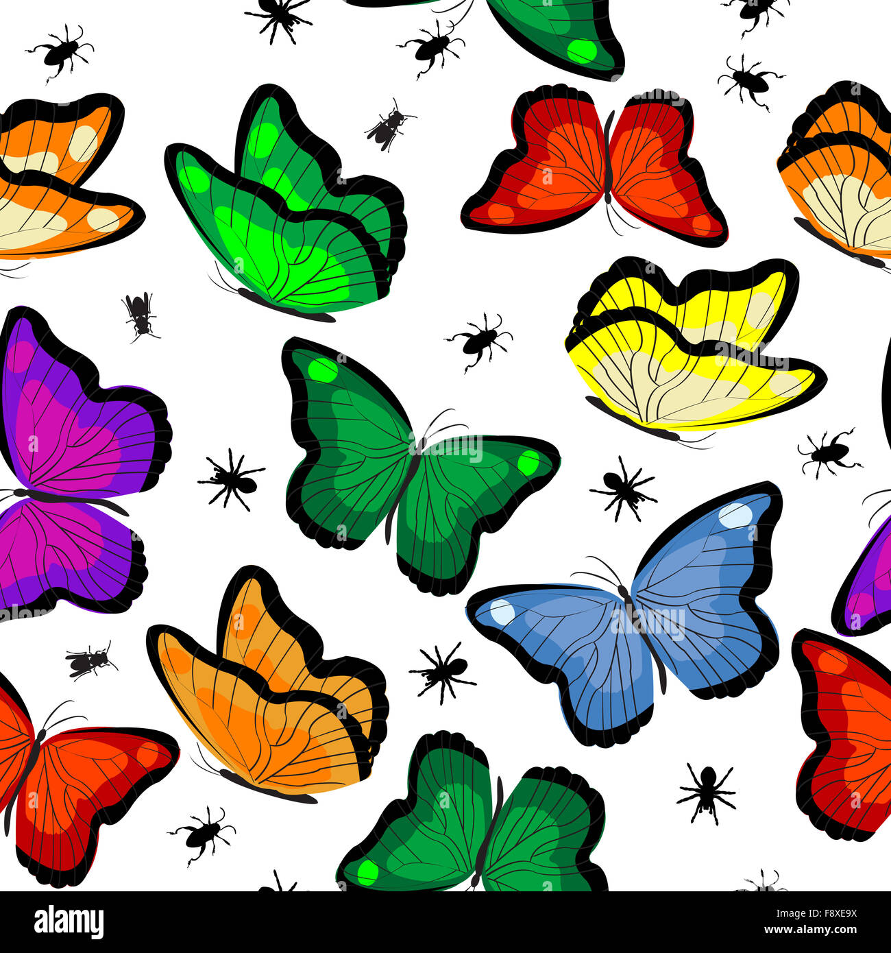 Seamless with butterflies Stock Photo - Alamy