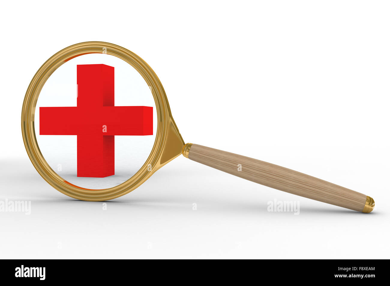 Magnifier and sign plus on white background. Isolated 3D image Stock ...