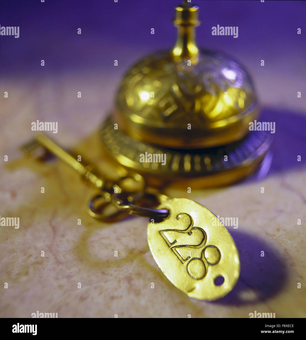 Front Desk Bell and Room Key Stock Photo - Alamy