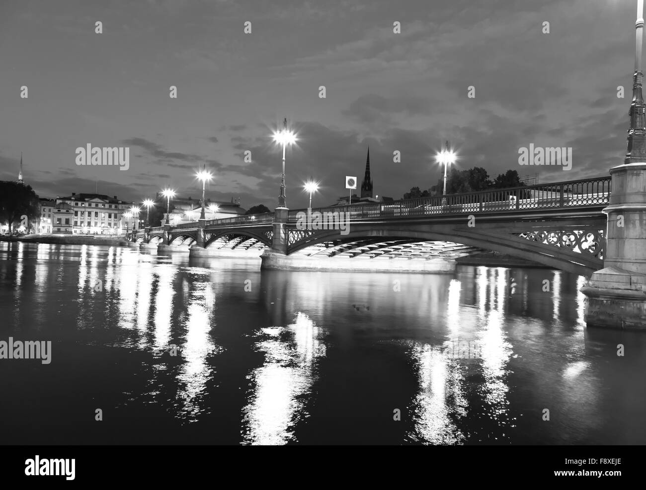 Night boats water Black and White Stock Photos & Images - Alamy