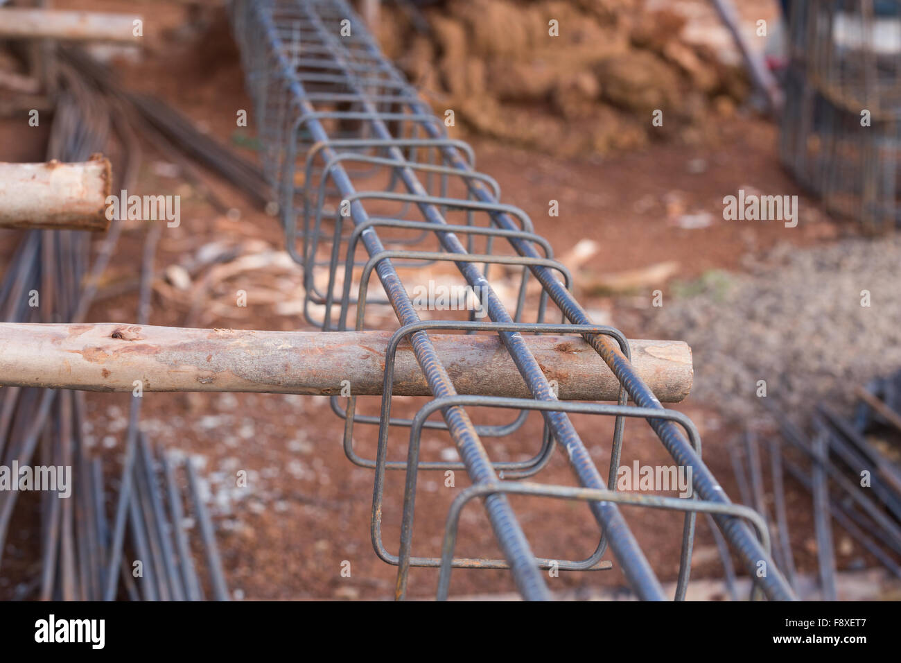 steel rod for poles construction at construction site Stock Photo - Alamy