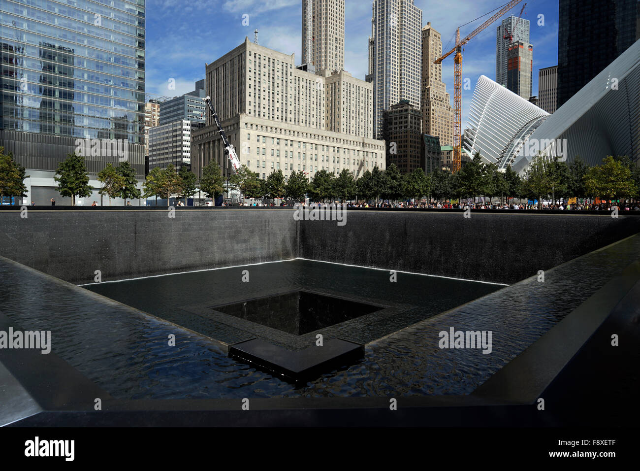 The National 9/11 Memorial with the Oculus a bird shaped structure ...