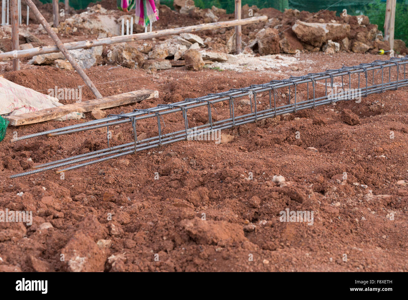 steel rod for poles construction at construction site Stock Photo - Alamy