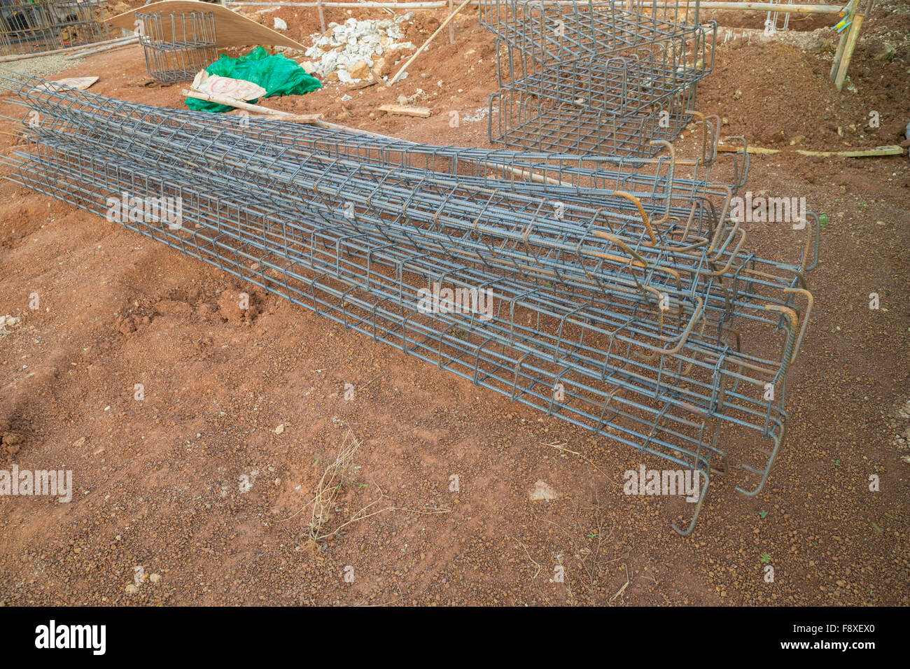 steel rod for poles construction at construction site Stock Photo - Alamy