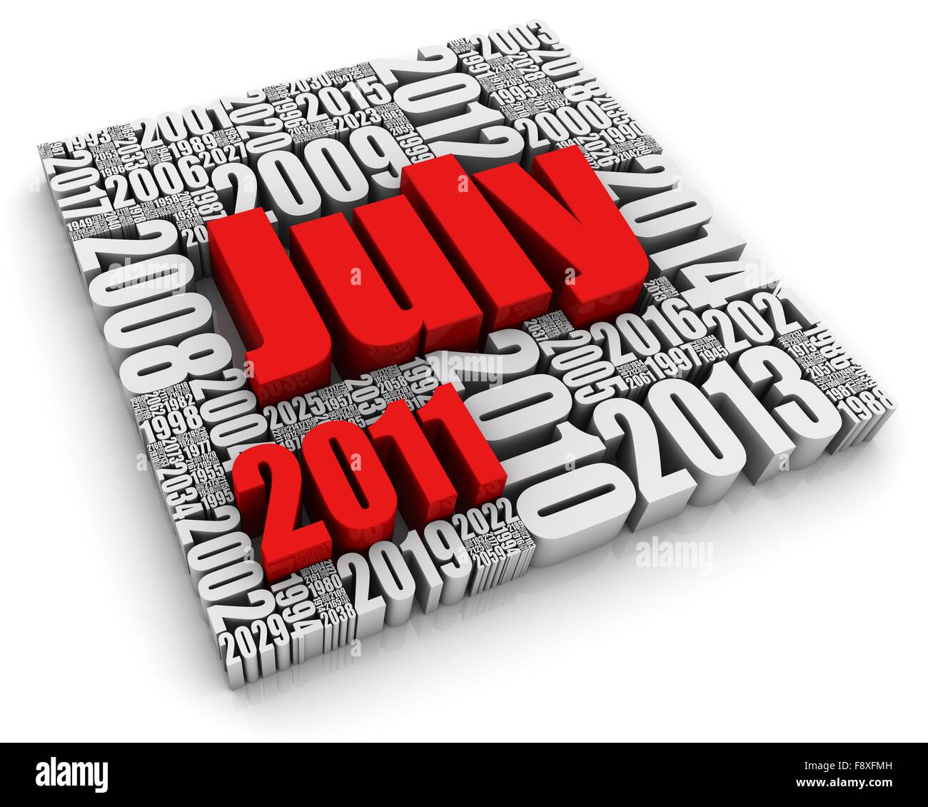 Jul calendar Cut Out Stock Images & Pictures - Alamy
