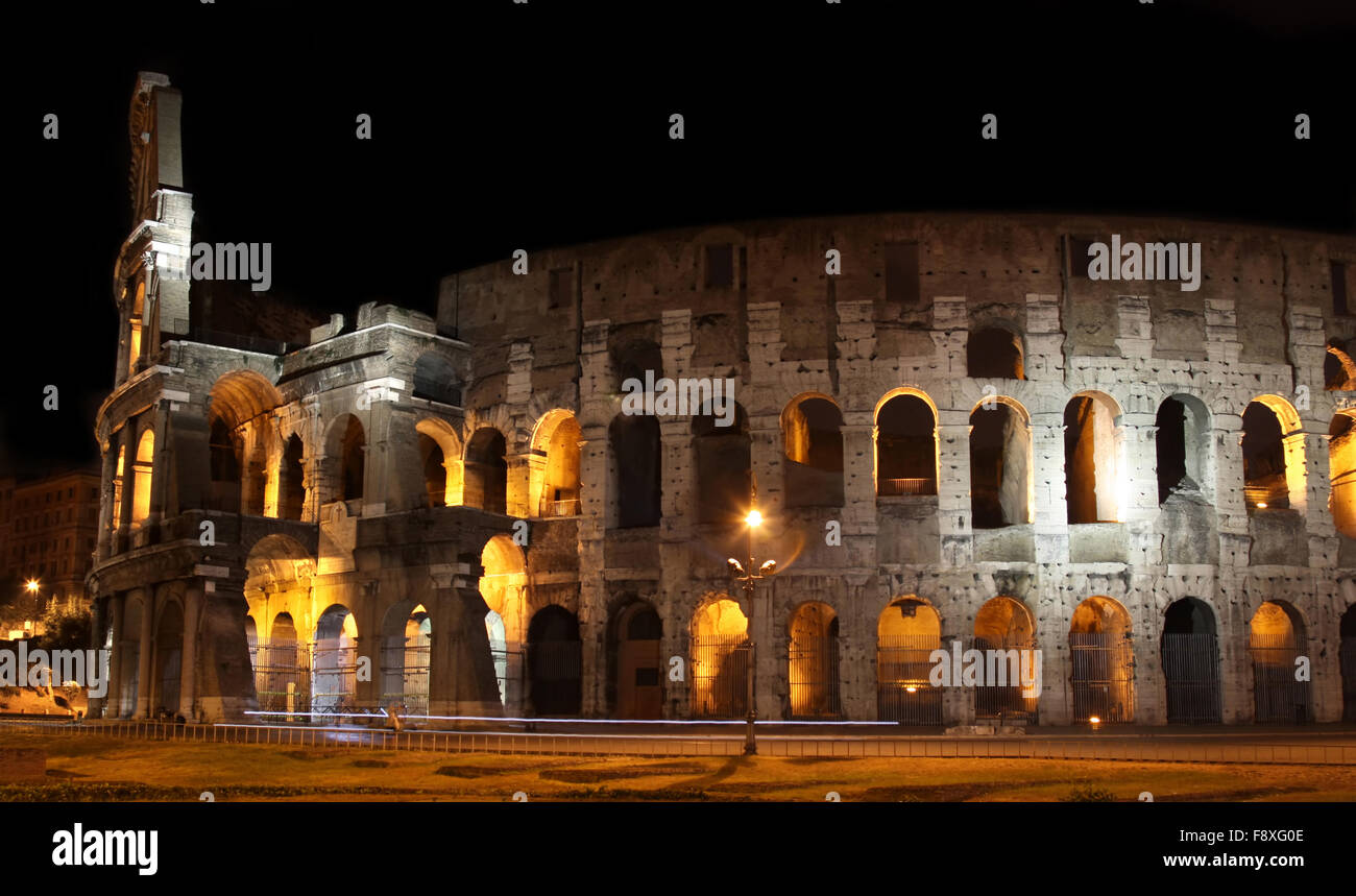 Colosseum at night in Rome, Italy Stock Photo - Alamy