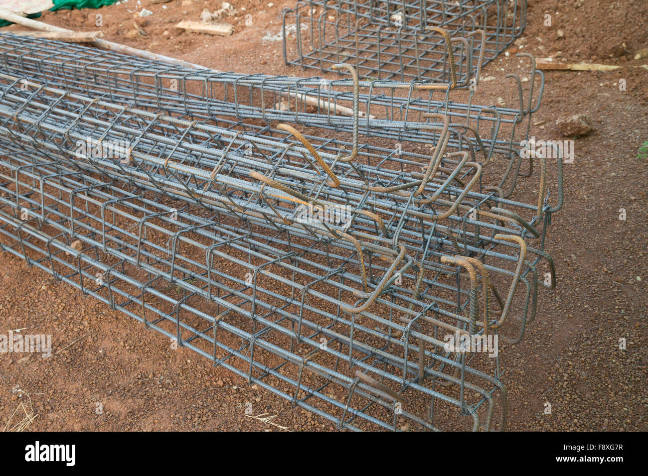 steel rod for poles construction at construction site Stock Photo - Alamy