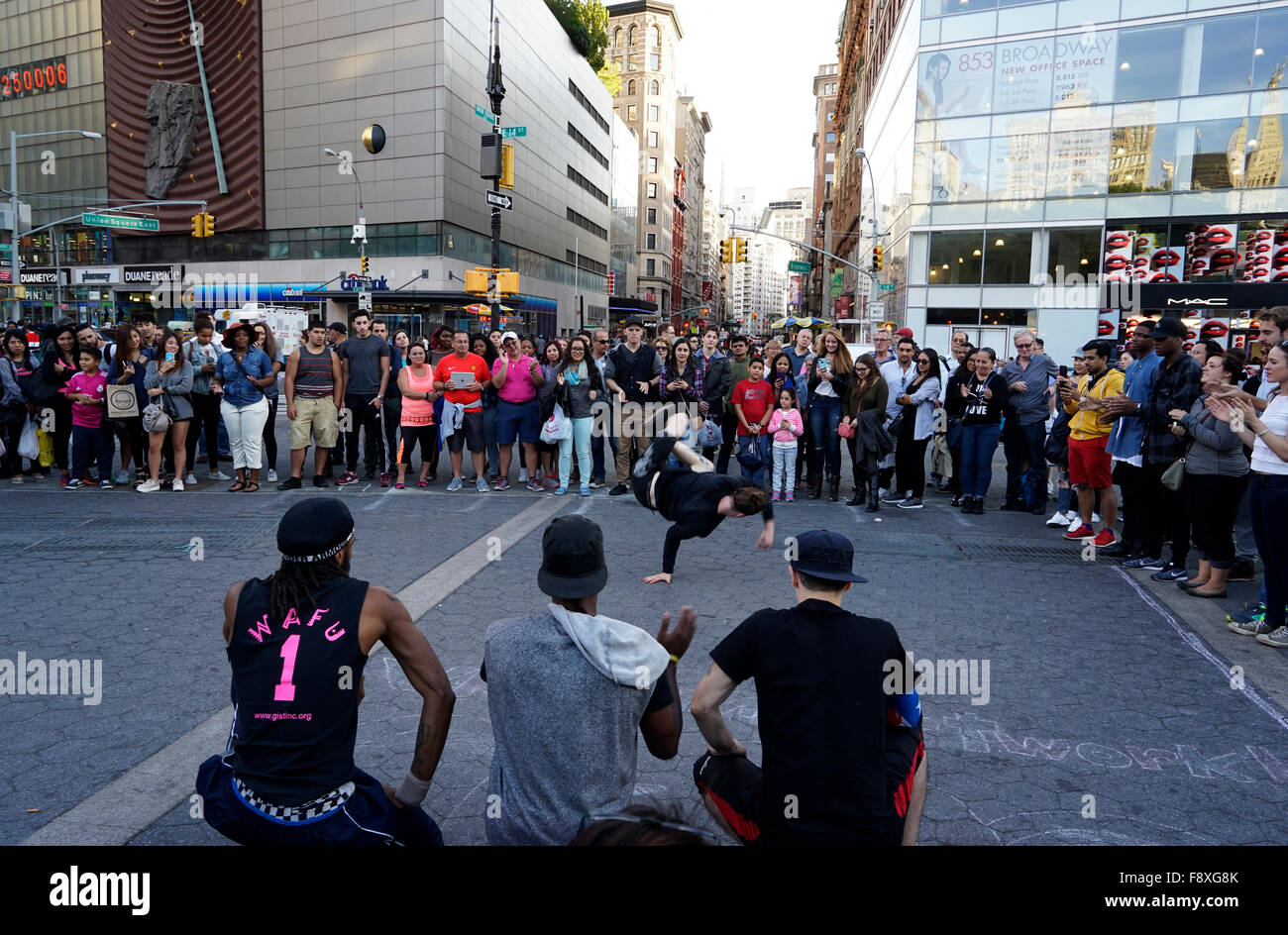 Street performer breakdancing at Union Square, Manhattan,New York City ...