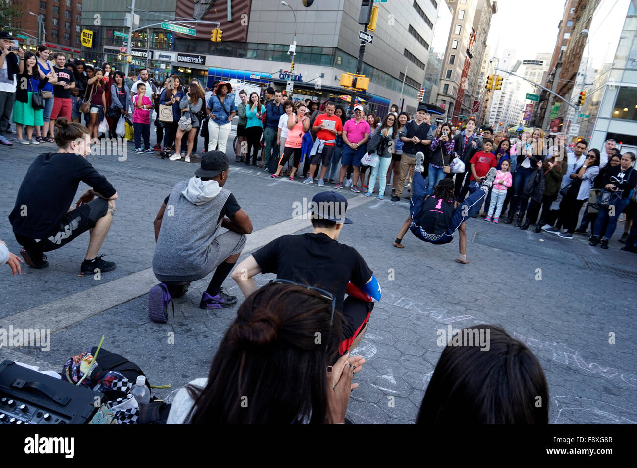 Street performer breakdancing at Union Square, Manhattan,New York City ...