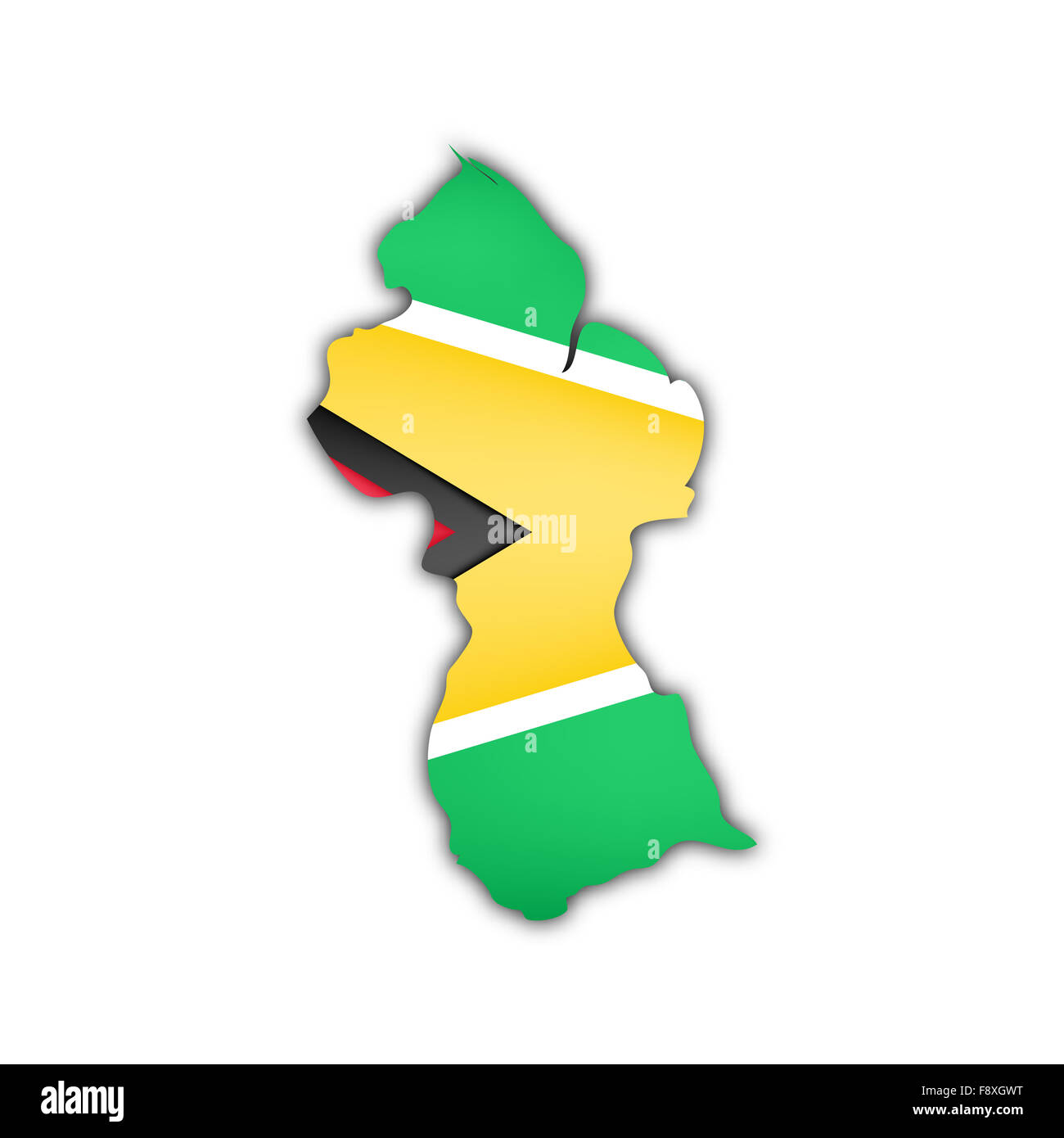 map and flag of guyana Stock Photo - Alamy